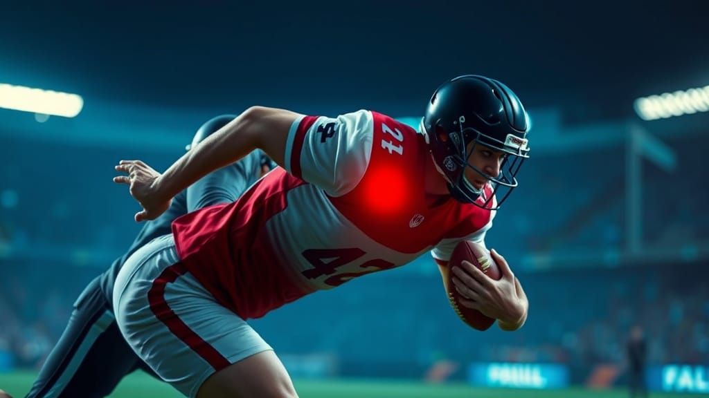 Injury in Motion: Sports Collision in a Flickering... - AI Art