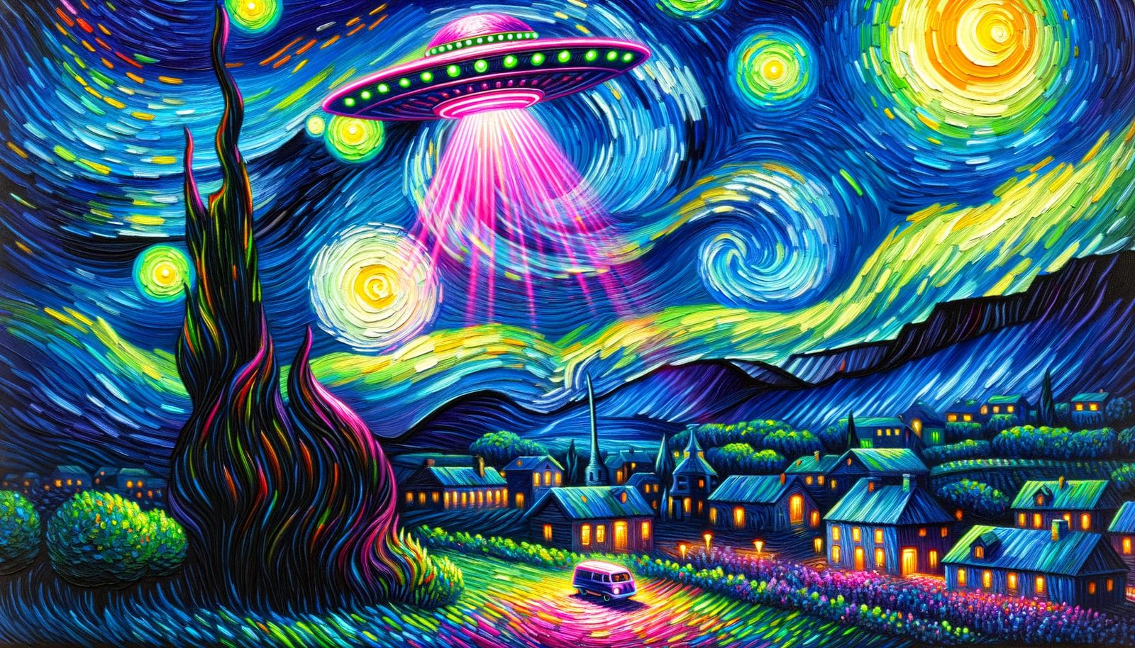 Close Encounter of the Starry Night - AI Generated Artwork - NightCafe ...