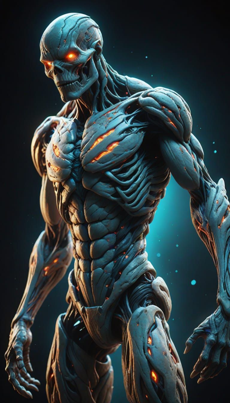 Grotesque Humanoid Mutant in Cinematic Hyper-Reali... - AI Art