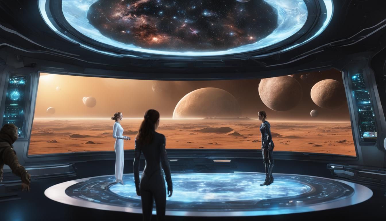 Conference call on the Holodeck - AI Generated Artwork - NightCafe Creator