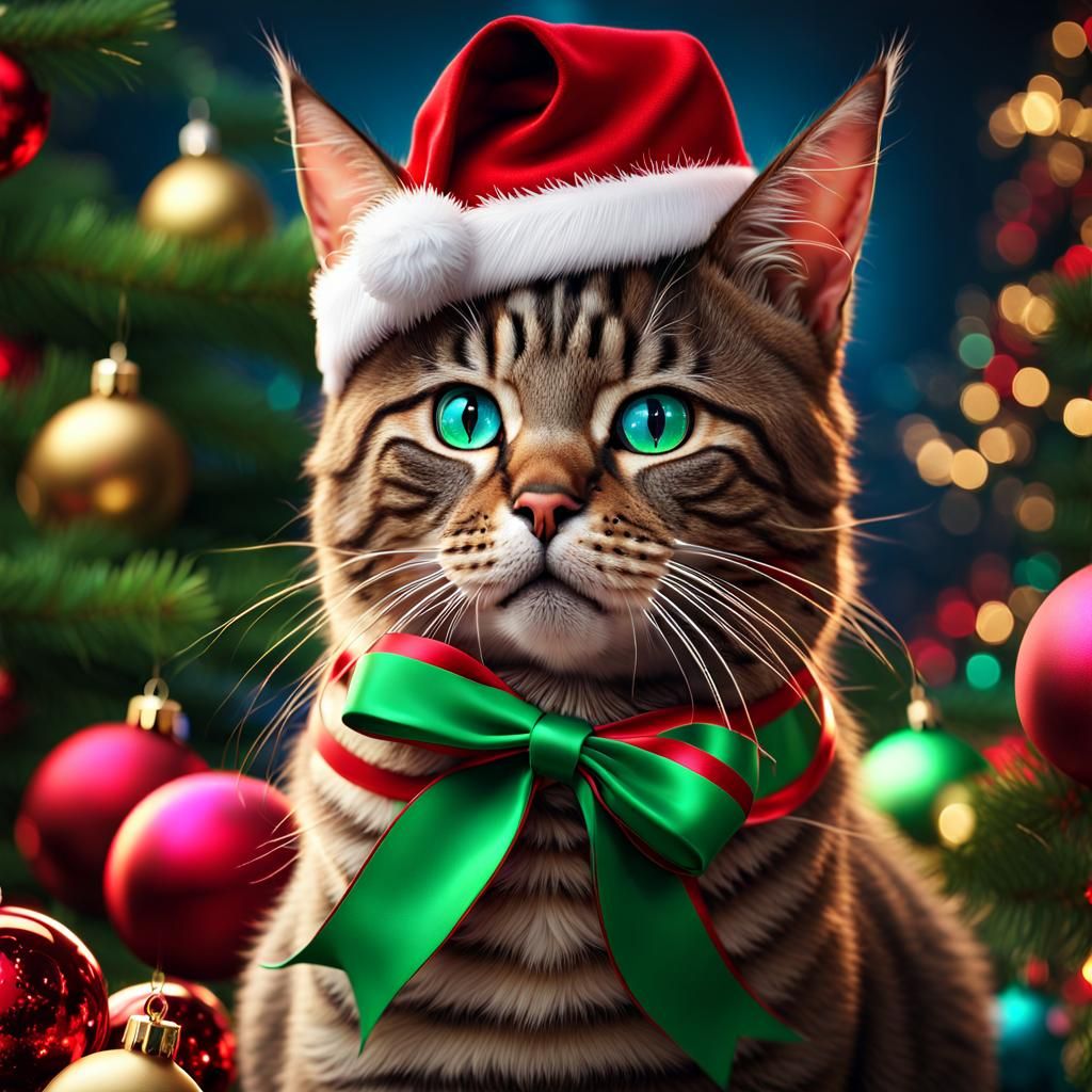 Christmas Cat - AI Generated Artwork - NightCafe Creator