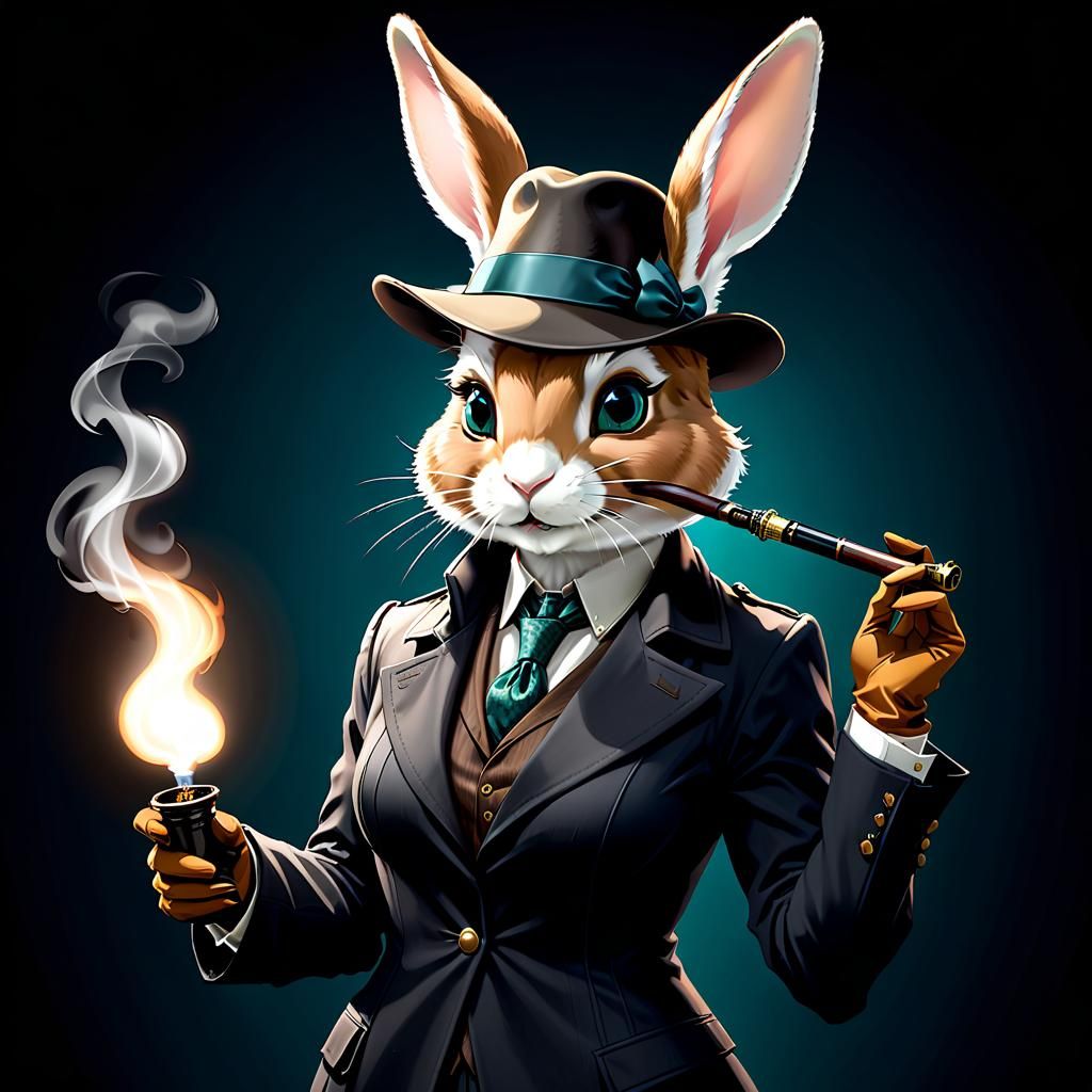 Detective Rabbit on the Case! - AI Generated Artwork - NightCafe Creator