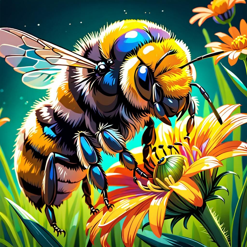 Colorful Bumblebee - AI Generated Artwork - NightCafe Creator