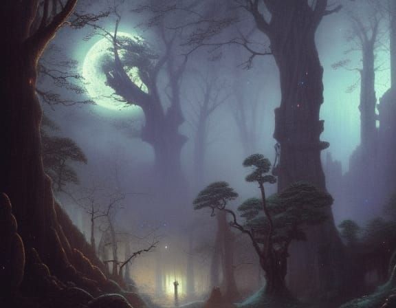 Moonlit Grove - AI Generated Artwork - NightCafe Creator