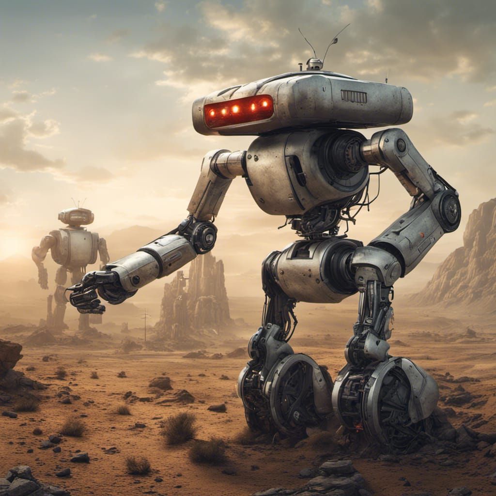 When robots take over the earth, a masterpiece, photorealistic, 16K ...