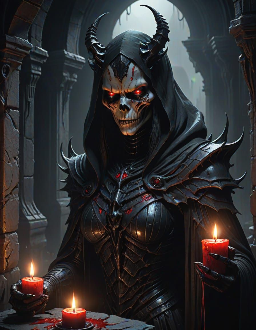 Highly detailed and realistic close-up of a female shadow fiend ...