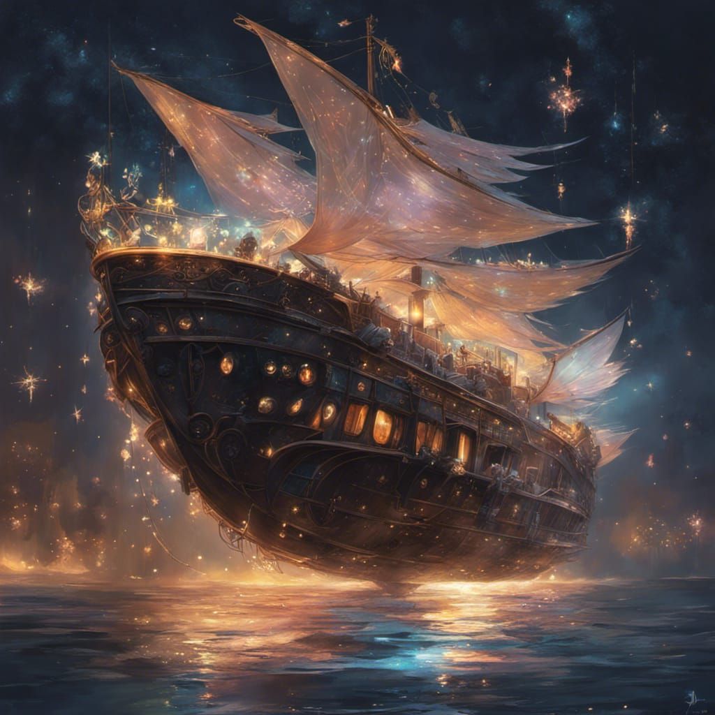Magical ship - AI Generated Artwork - NightCafe Creator