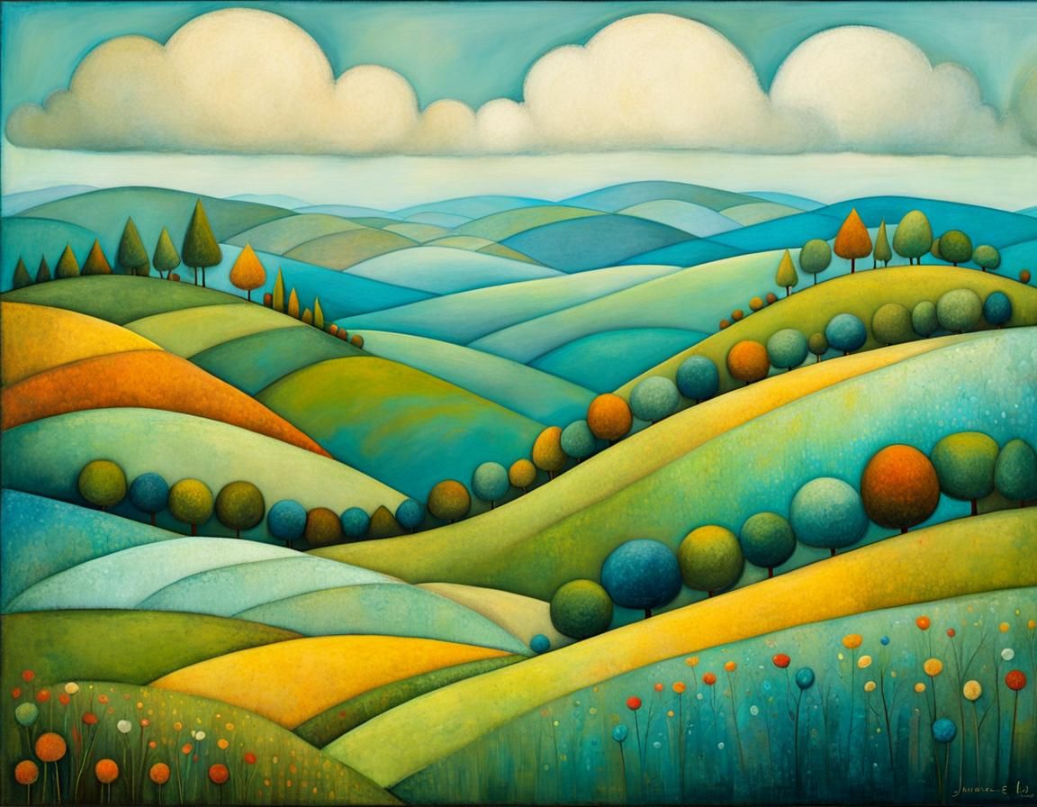 THE ROLLING LANDSCAPE #22 - AI Generated Artwork - NightCafe Creator