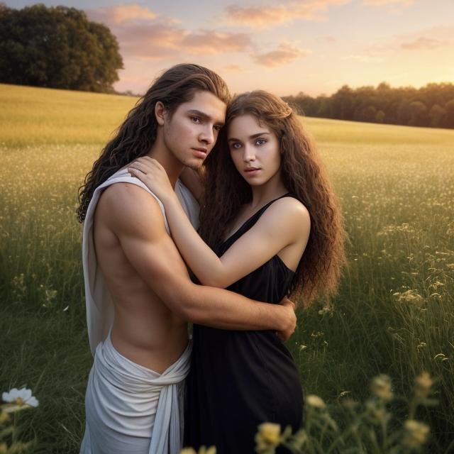 Zeus and Metis, Young gods in love. - AI Generated Artwork - NightCafe Creator