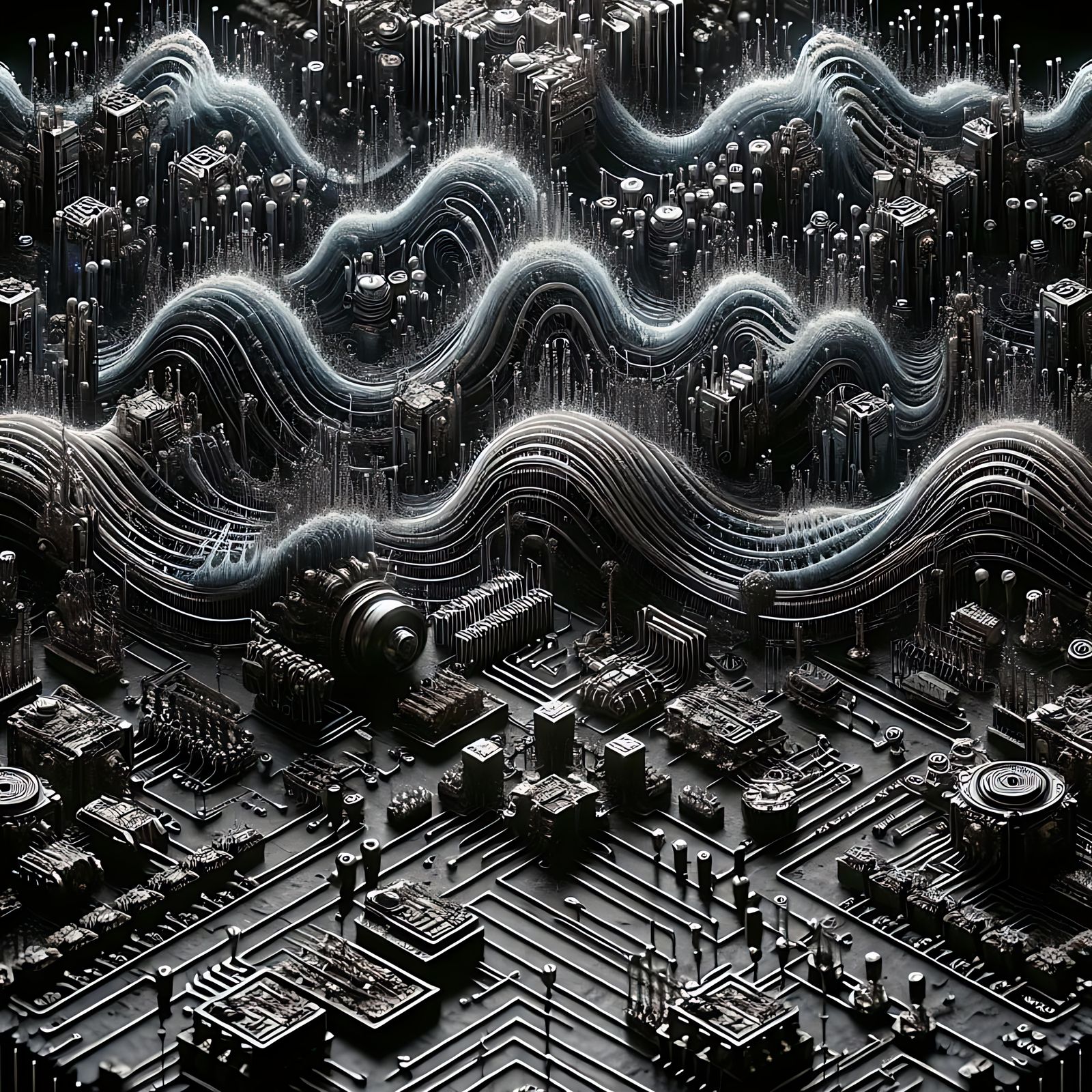 Circuitry In Motion: Symphony of Electrical Waves - AI Generated ...