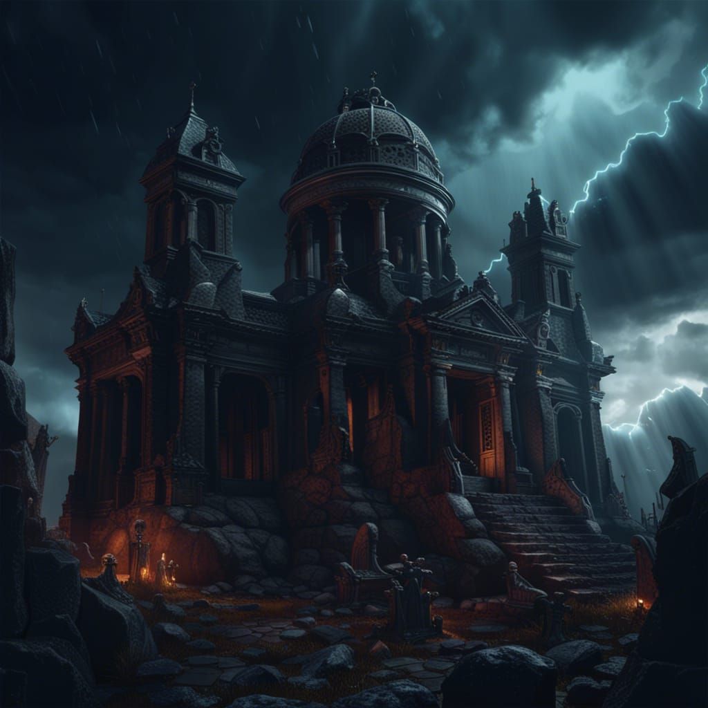 The necropolis fall - AI Generated Artwork - NightCafe Creator