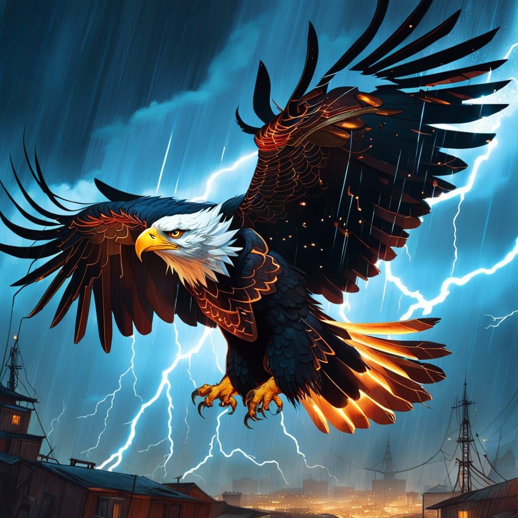 challenge - thunder eagle - AI Generated Artwork - NightCafe Creator