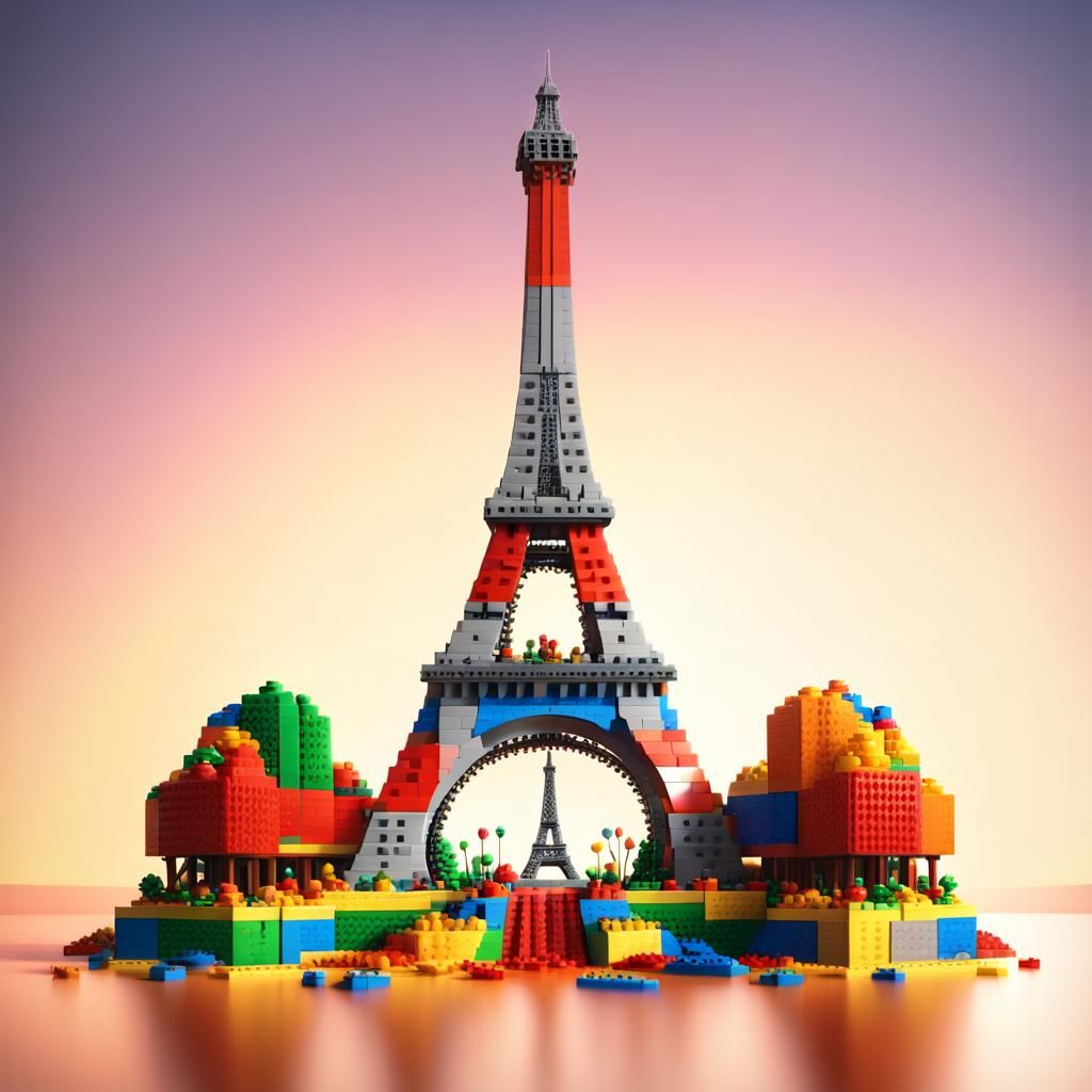 Eiffel Tower made from Lego bricks - AI Generated Artwork - NightCafe ...