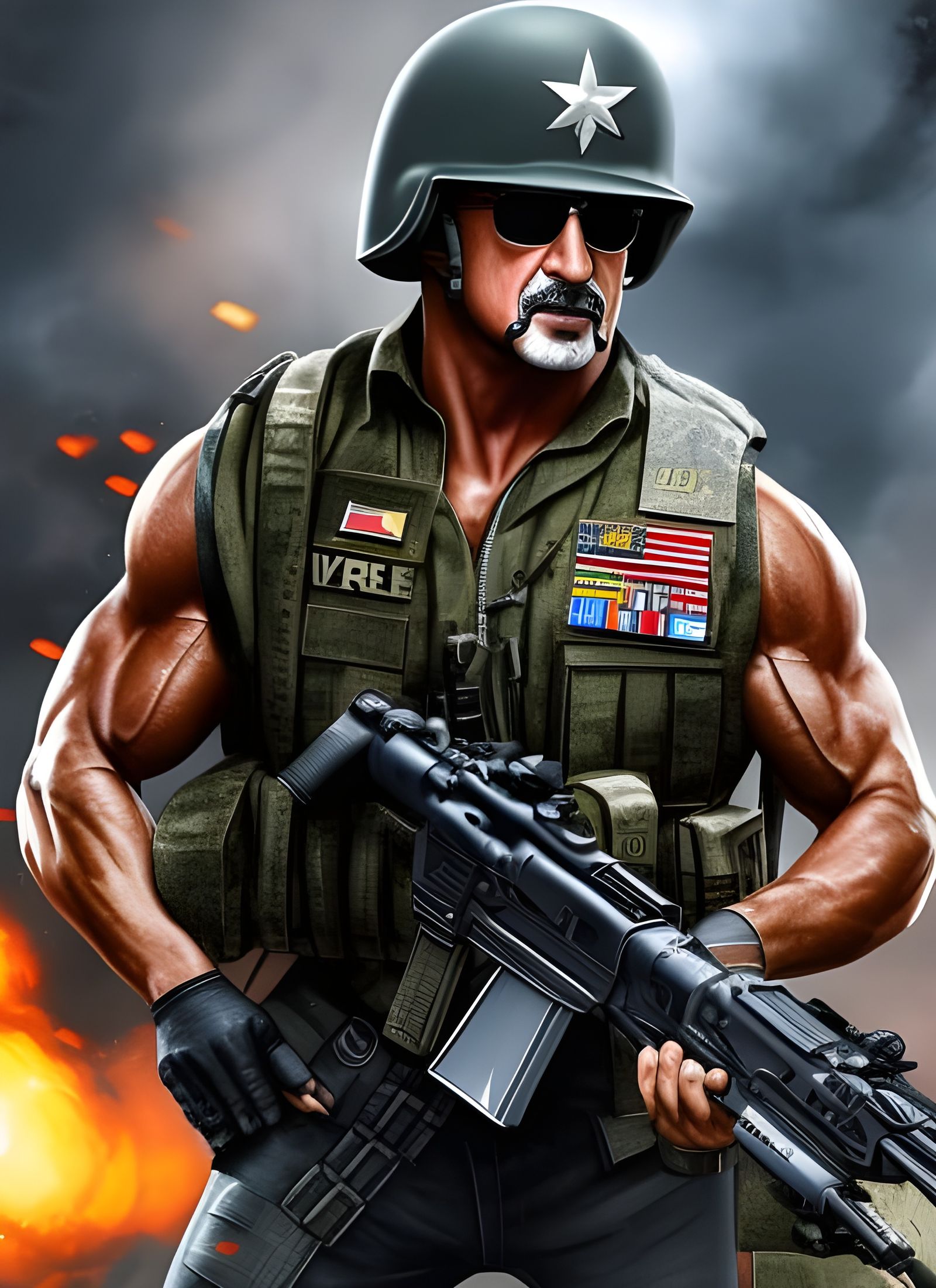 Rambo at the age of 80 - AI Generated Artwork - NightCafe Creator