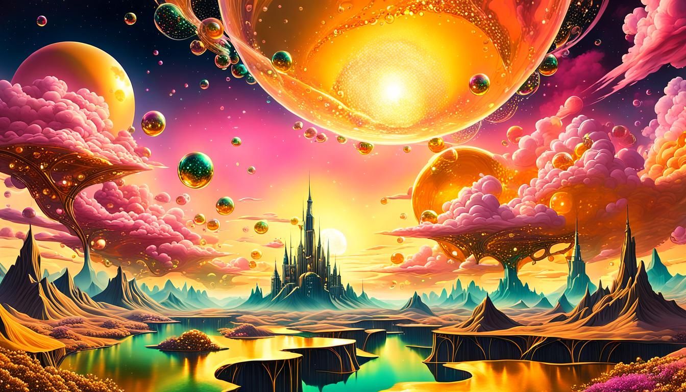 Bubble Gum Clouds & Marmalade Stars - AI Generated Artwork - NightCafe ...