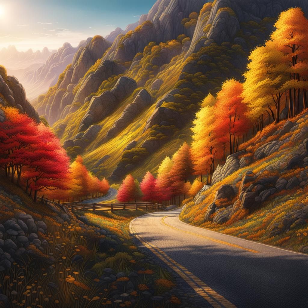 Fall Mountain Scene - AI Generated Artwork - NightCafe Creator