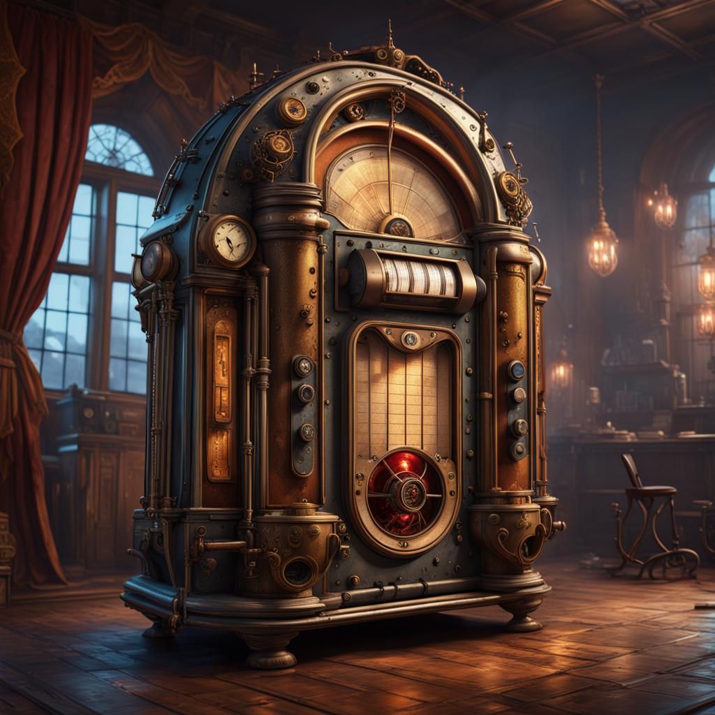 scary steampunk jukebox 3 - AI Generated Artwork - NightCafe Creator