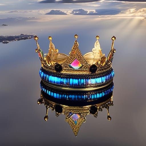 Crown made of Iridescent Fire Obsidian - AI Generated Artwork ...