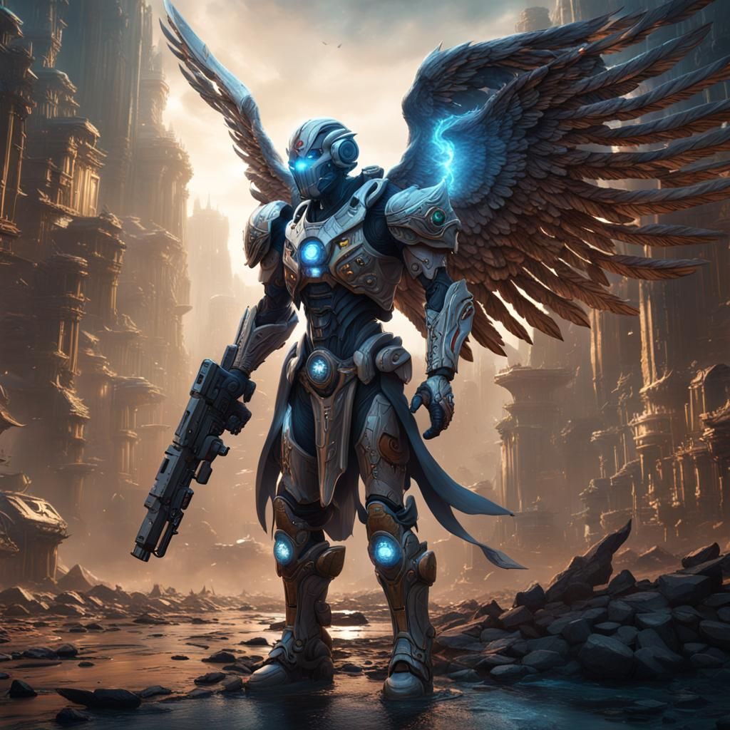 Cyborg Angel - AI Generated Artwork - NightCafe Creator