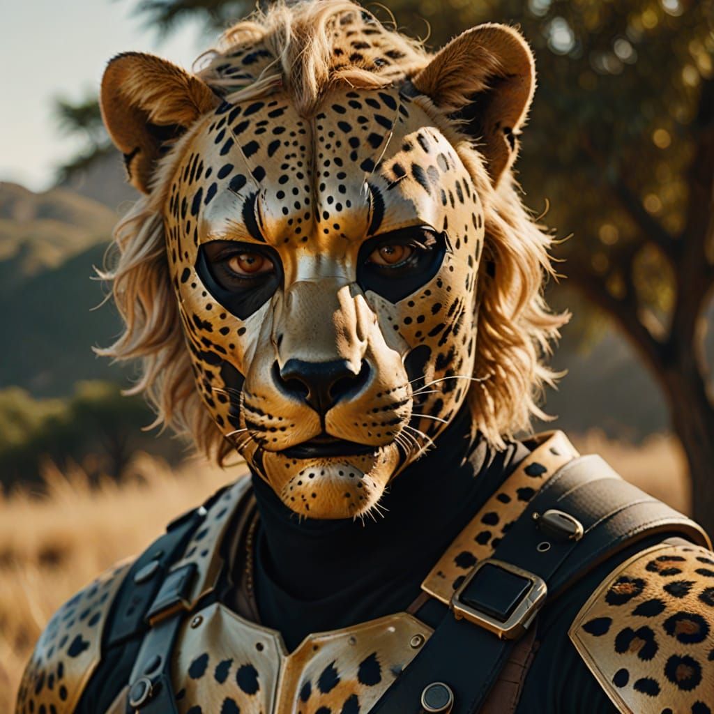 Cheetah Superhero: Hyperrealistic Cinematic Portra... - AI Art