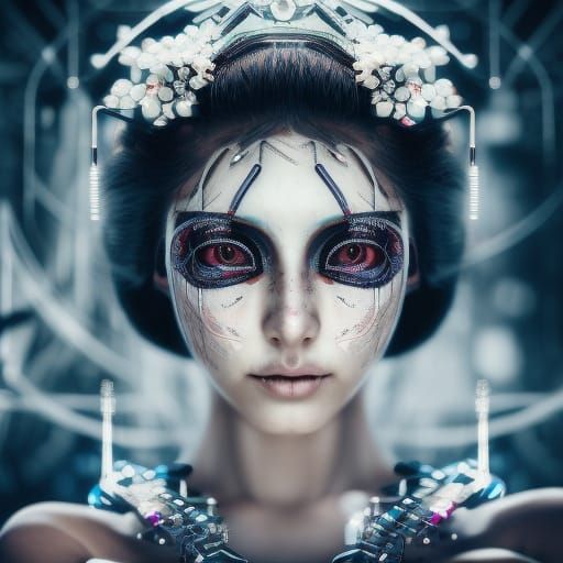 cyborg Geisha - AI Generated Artwork - NightCafe Creator