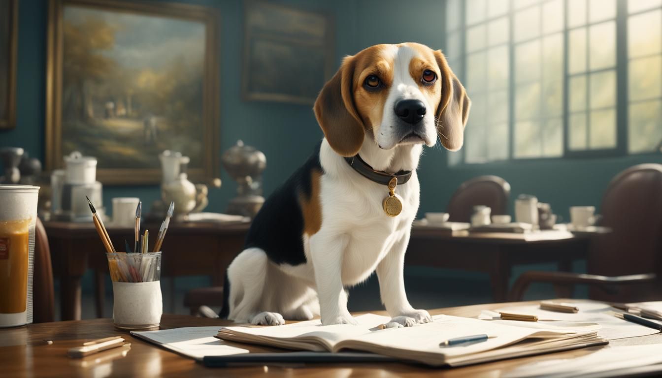 The noble Beagle having a Business Meeting - AI Generated Artwork ...