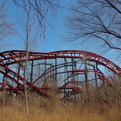 Abandoned Roller Coaster - AI Generated Artwork - NightCafe Creator