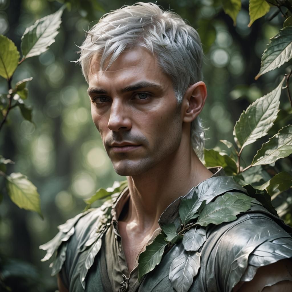 handsome Male Fae Emerged from Shadows with Pale S... - AI Art