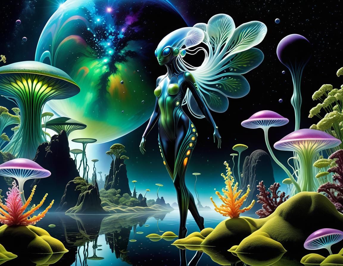 (Utopian Landscape:1.9): (Full body head to toe painting 1.8) of a ...