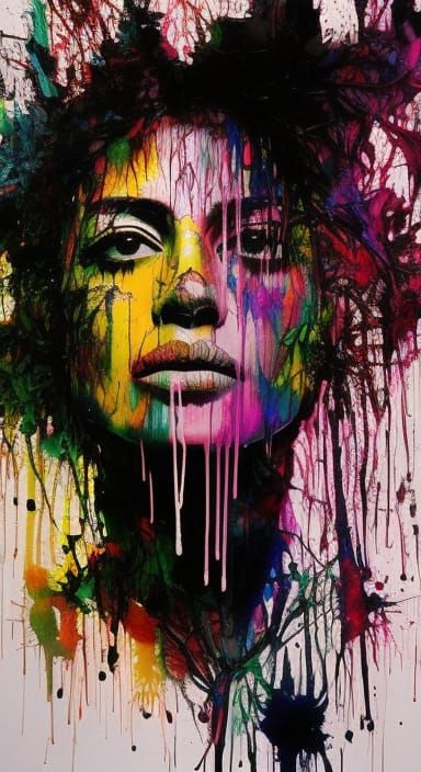 Ink Splatter Portrait - AI Generated Artwork - NightCafe Creator