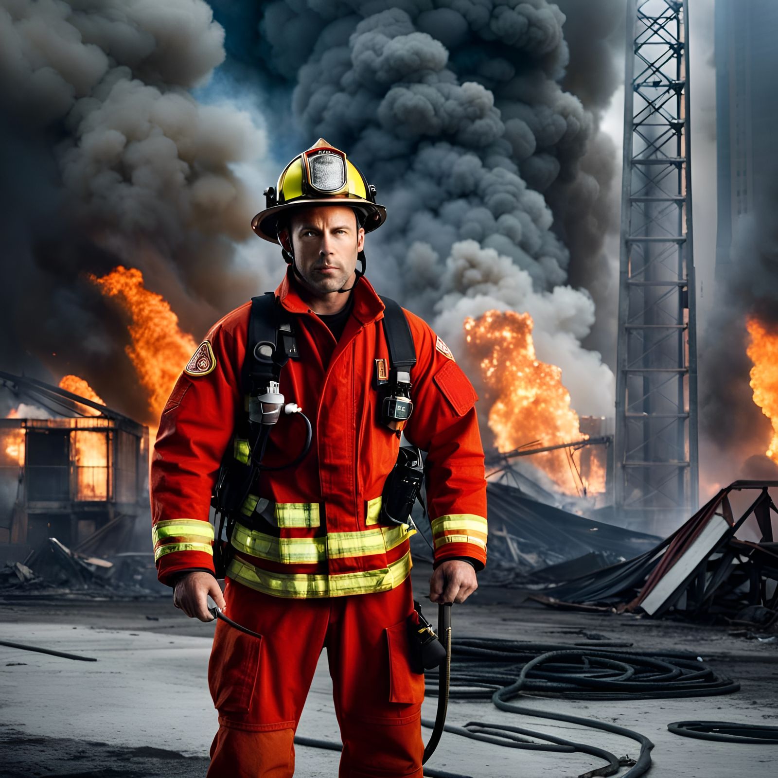 Ben Affleck as a Firefighter - AI Generated Artwork - NightCafe Creator