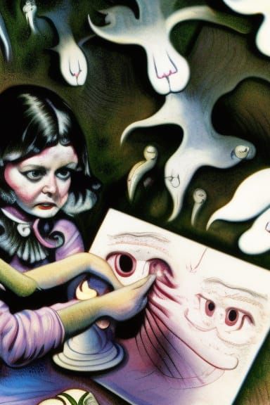 Basil Wolverton Paints Alice Liddell - AI Generated Artwork - NightCafe ...