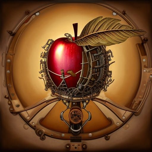 Steampunk apple engine - AI Generated Artwork - NightCafe Creator