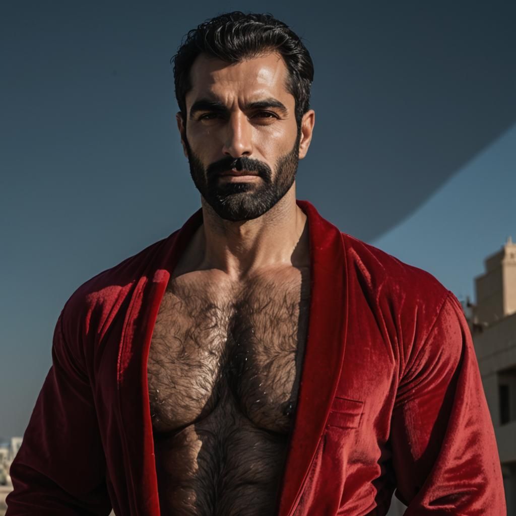 A handsome Iranian with black hair and beard - AI Generated Artwork ...