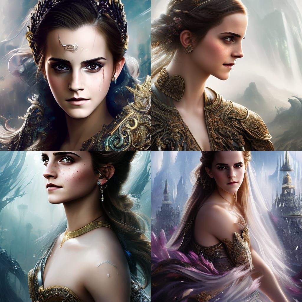 Emma Watson as badass warrior princess - AI Generated Artwork ...
