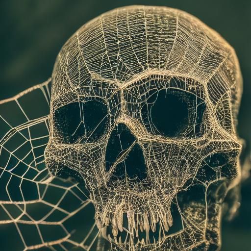skull in cobwebs - AI Generated Artwork - NightCafe Creator