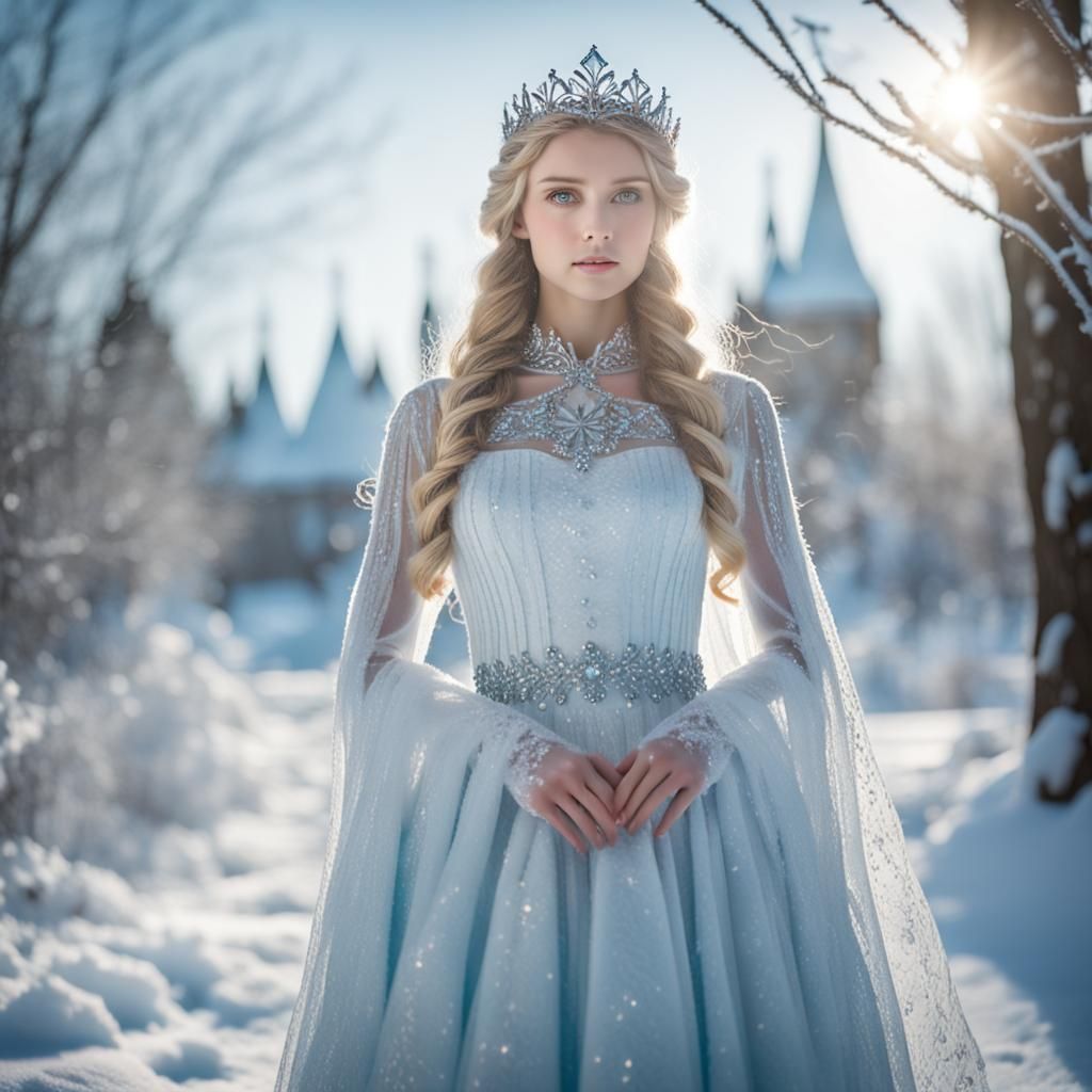 Ethereal ice princess in the snow (evolved) - AI Generated Artwork ...