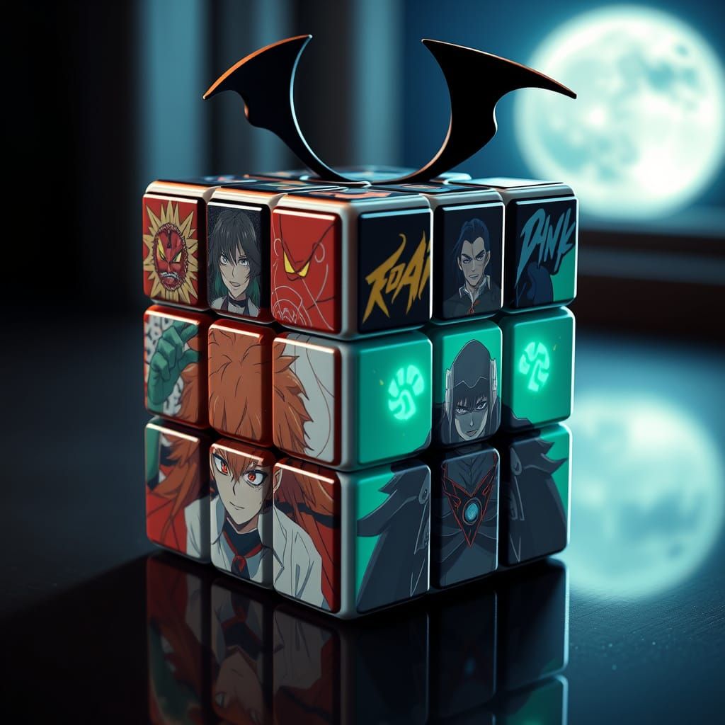 Rubik cube with anime characters - Mysterious Anime Characte...