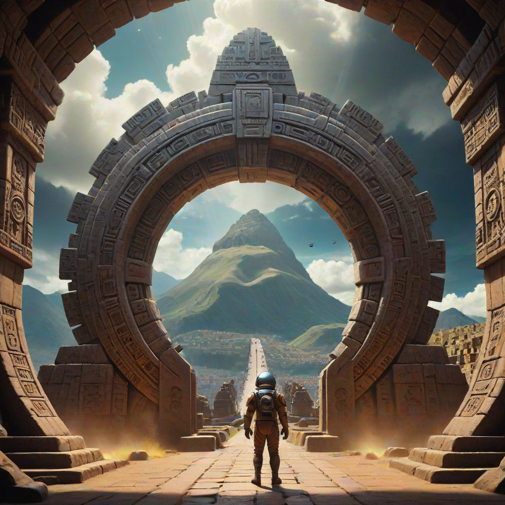 Ancient Alien Astronaut through Cusco Stargate in ... - AI Art