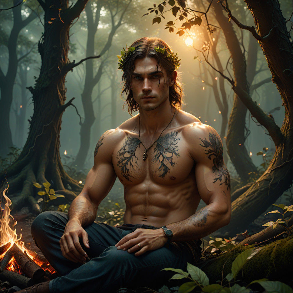 Surreal Fantasy Nymph in Enchanted Forest - AI Art