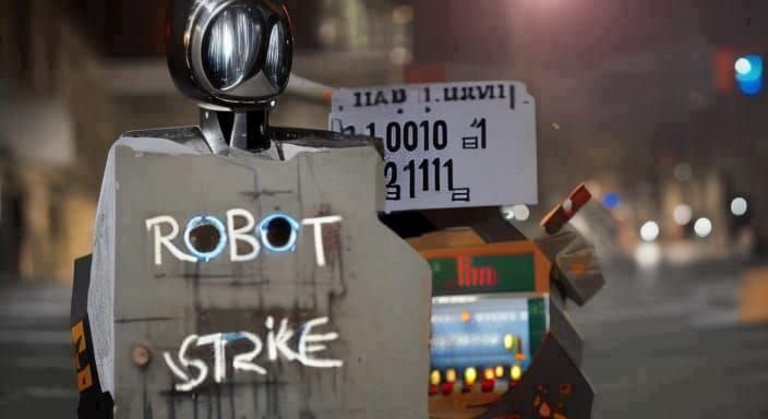 Robot Strike - AI Generated Artwork - NightCafe Creator