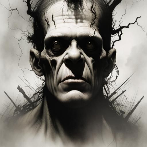 Frankenstein's monster by Stephen Gammell and Russ Mills. Ugly ...