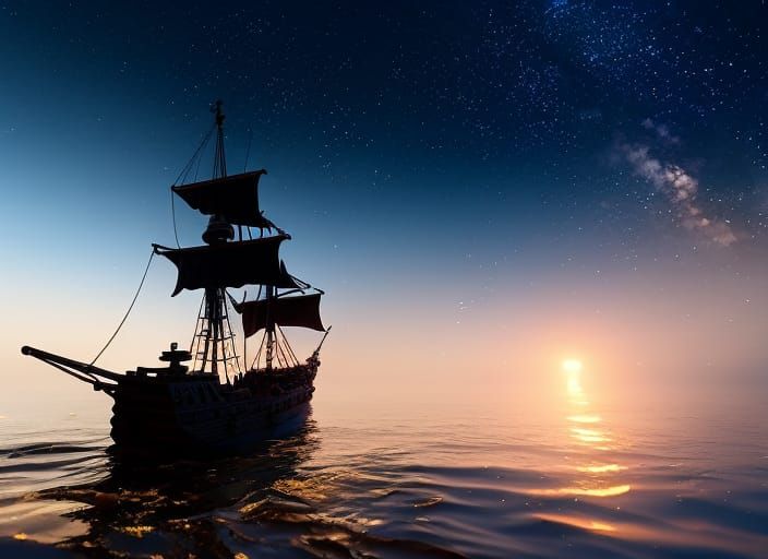 Stranded in the ocean - AI Generated Artwork - NightCafe Creator