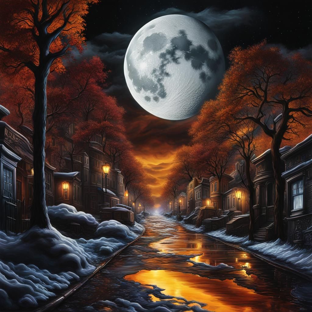 path under the moon - AI Generated Artwork - NightCafe Creator