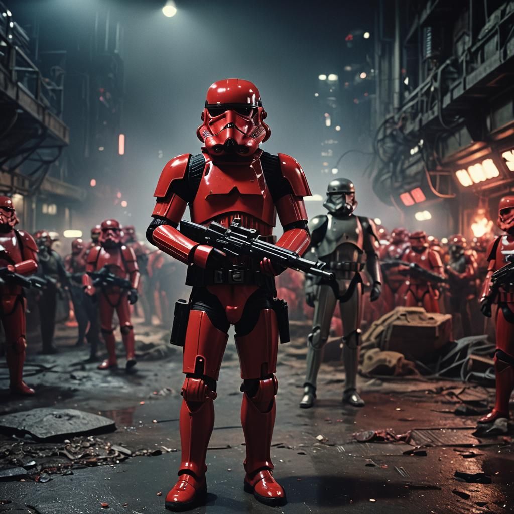 Dark red Stormtrooper - AI Generated Artwork - NightCafe Creator