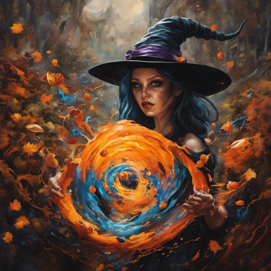 Spell casting witch - AI Generated Artwork - NightCafe Creator