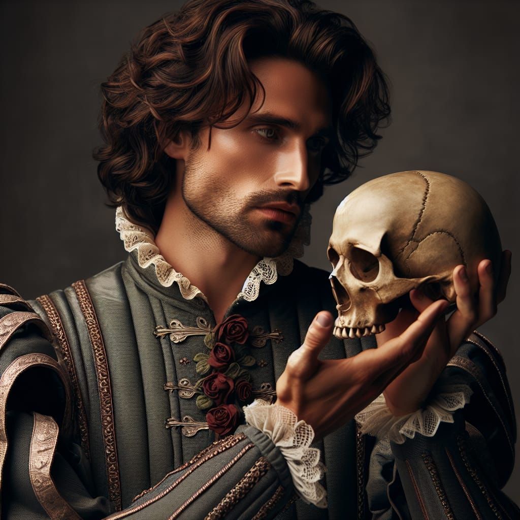 Hamlet holding a skull to be or not to be - AI Generated Artwork ...