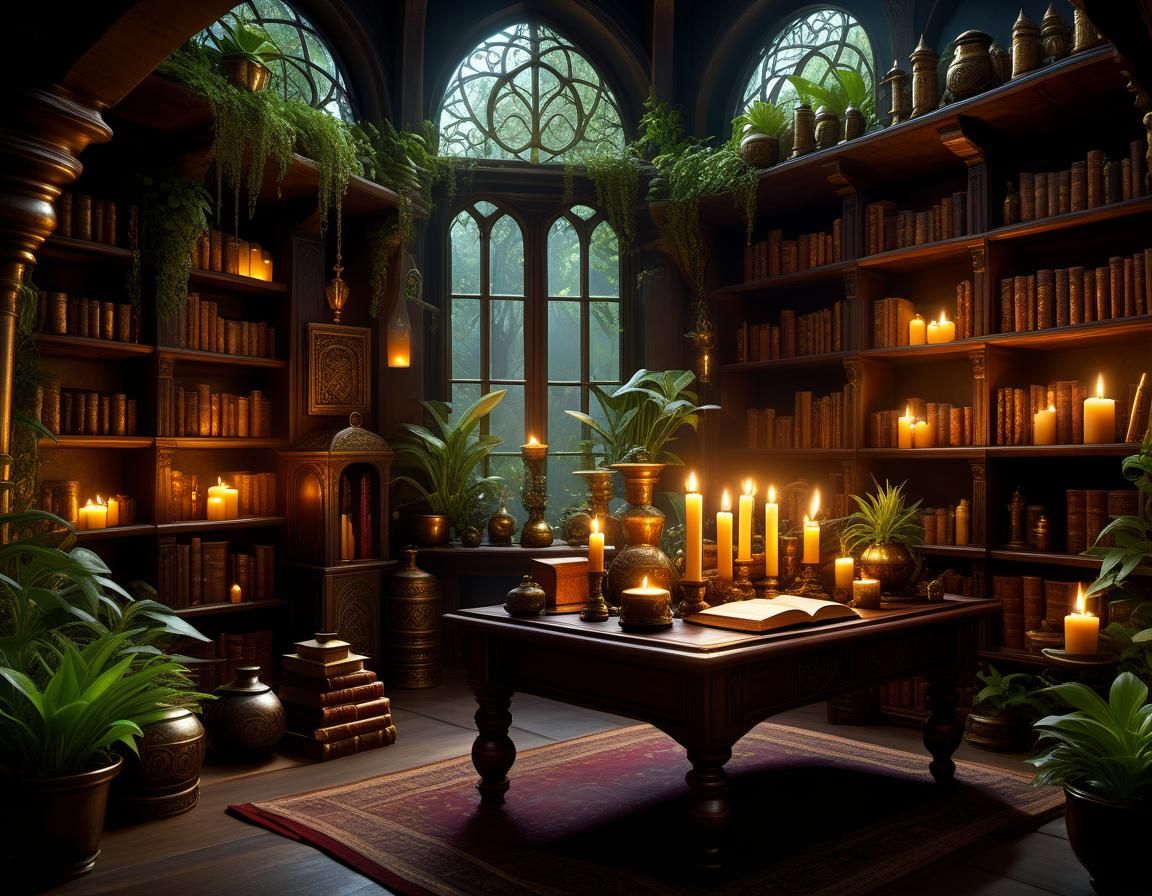 a Mage's library - AI Generated Artwork - NightCafe Creator