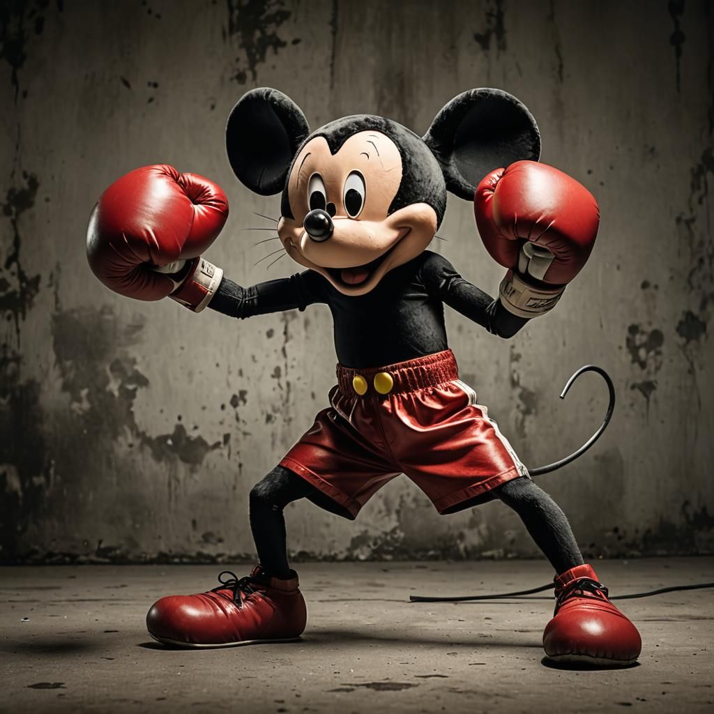 Mikey Mouse Boxing - AI Generated Artwork - NightCafe Creator