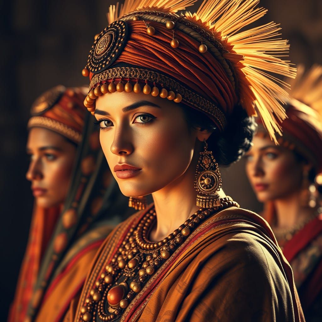 beautiful women - Ancient Goddess Portraits in Vibrant, Eth...